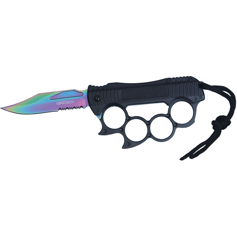 Intrepid Assisted Open Knuckle Knife - Rainbow